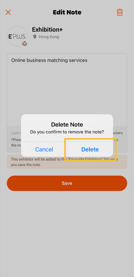 How to use the Add Note feature in app? – EXHIBITION PLUS