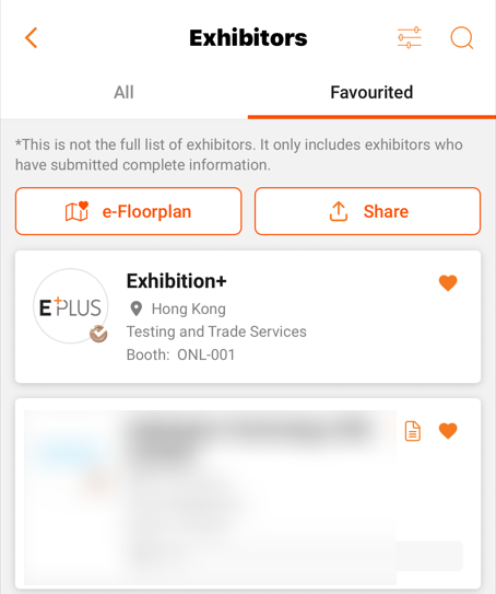 How to add exhibitors and products into a favourite list? – EXHIBITION PLUS